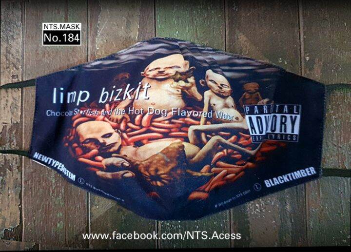 No.184 LIMP BIZKIT ผ้าปิดปาก หน้ากากผ้า NTS.MASK มีช่องใส่ฟิลเตอร์ 3ชั้น มีไซส์ มาตราฐาน 8" กับ ...
