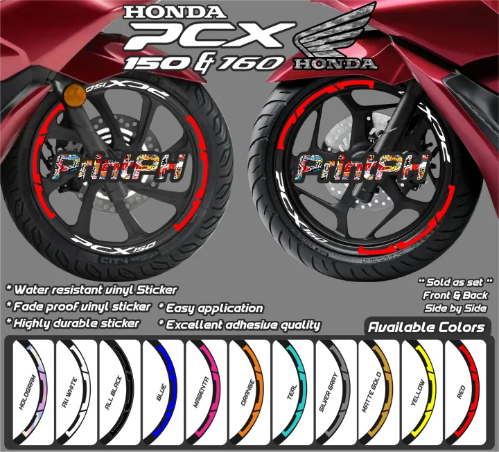 Honda Pcx 150&160 Mag Decals Sticker Front & Back Side by Side Complete ...