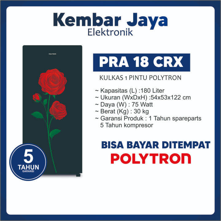 KULKAS 1 Pintu POLYTRON PRA 18 CRX / DRX TERMURAH HEMAT LISTRIK ...