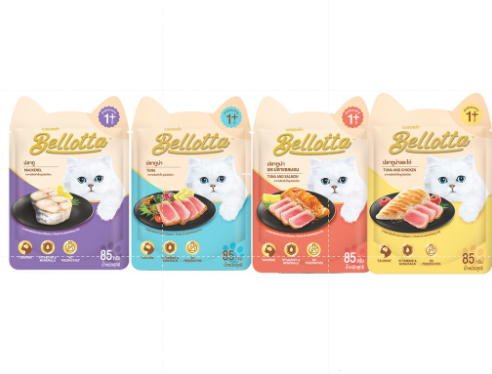 Bellotta Cat Pouch เบลลอตต้า อาหารเปียกแมว สำหรับแมว ขนาด 85 กรัม จำนวน ...