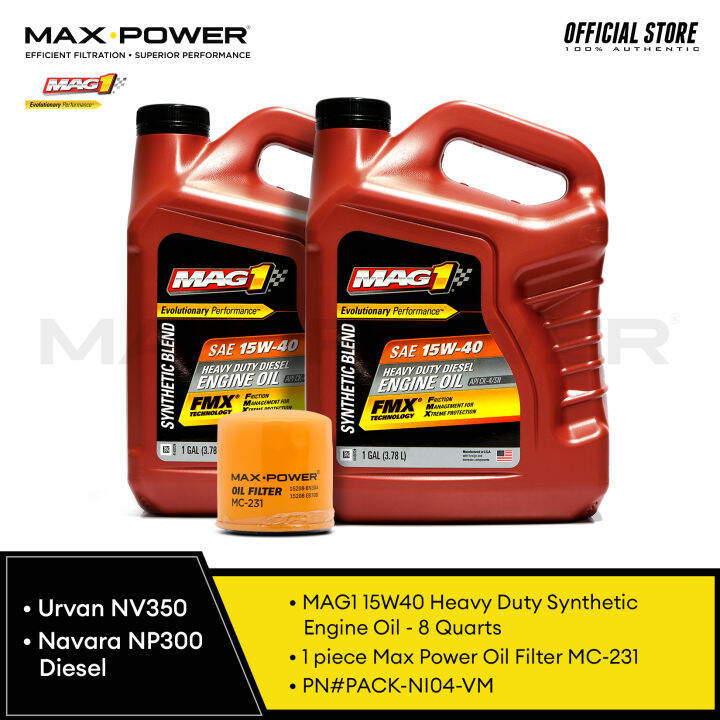 MAG 1 15W40 All Fleet Synthetic Car Engine Oil PN#64845 + MAX Power Oil ...