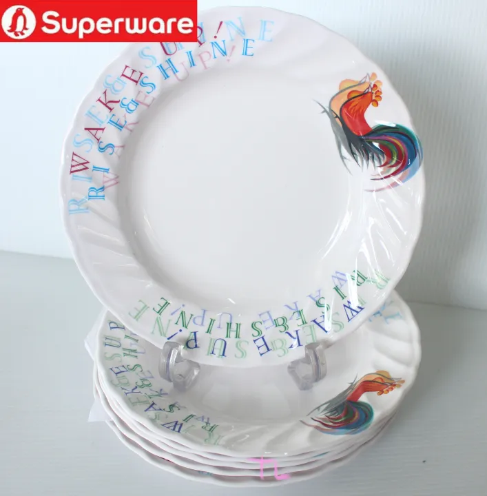 ชุดจานทรงลึก 9 นิ้ว 6 ชิ้น ลายไก่ Superware ซุปเปอร์แวร์เกรดA เมลามีน ...