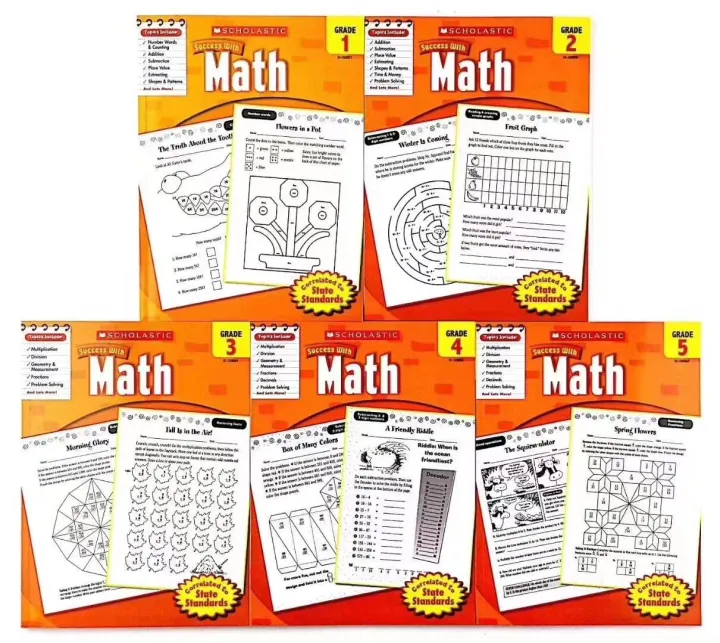 Scholastic Success with Math, Grade 1-5 paperback 5 books set. | Lazada ...