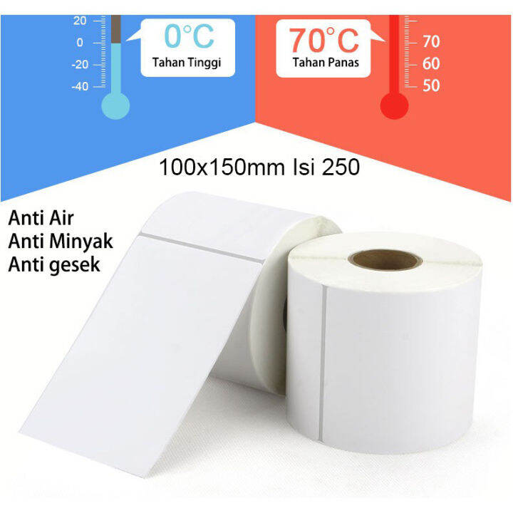 KERTAS STICKER THERMAL/LABEL BARCODE 100x150 mm isi 500 | Lazada Indonesia