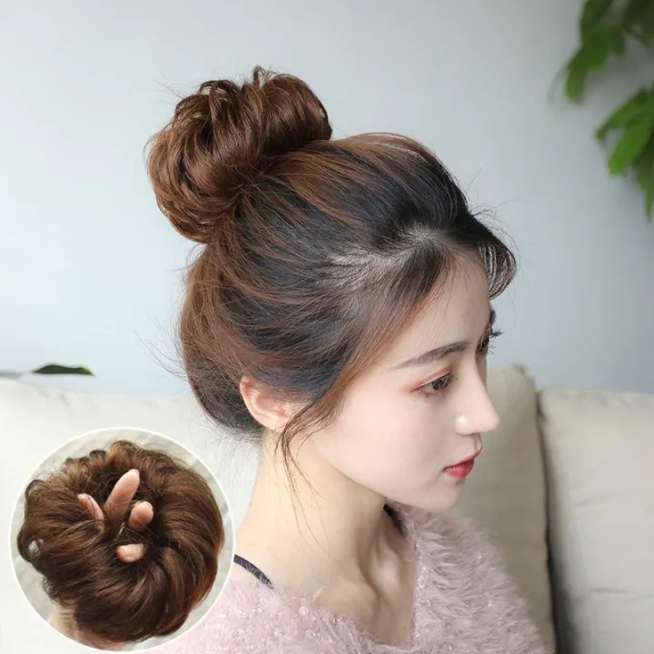 Women Hair Ring Wig Hair Extension Pad Natural Smooth Short Wig Ball ...