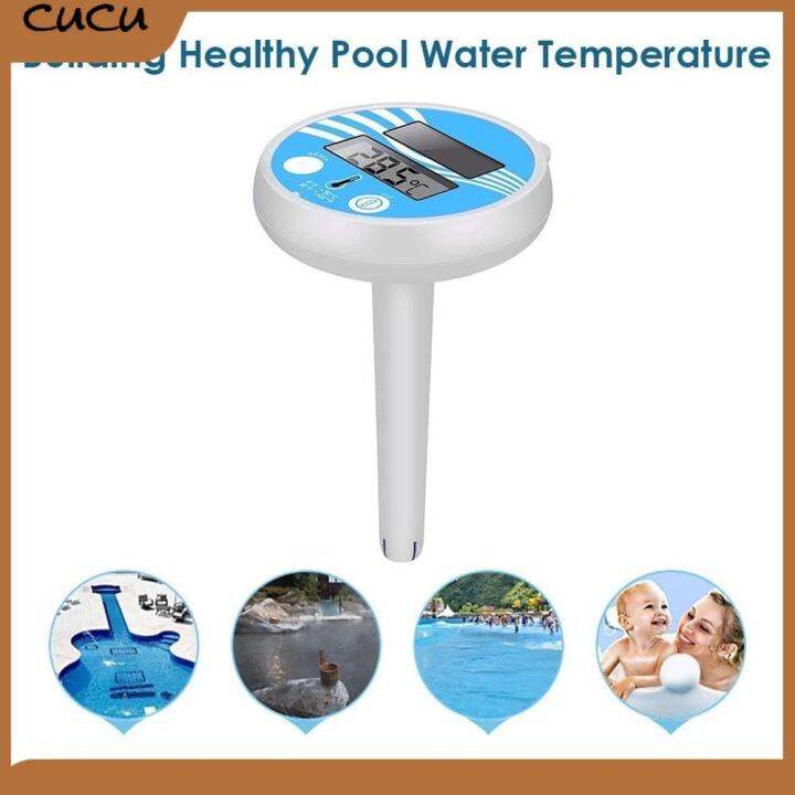 CUCU Floating Digital Thermometer Solar Powered ABS Water Temp Tester ...