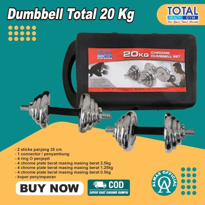 Alat Olahraga Angkat Beban Dambel Dumbel Dumble Dumbble Set 20Kg Total ...