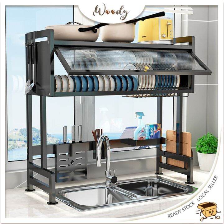 【Woody】Kitchen Rack Dish Rack Rak Dapur Kabinet Rak Pinggan Mangkuk ...