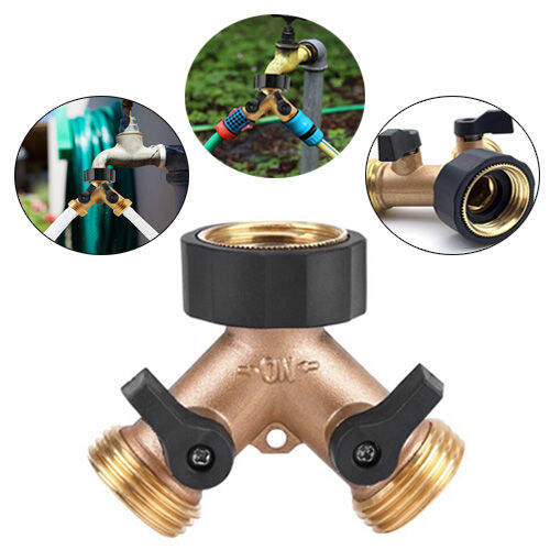 METAL Y-SPLITTER- 2 Way Water Tap Splitter Washing Machine Hose ...