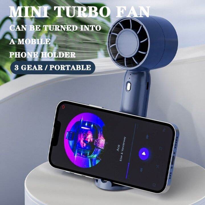 Mini Turbo Fan Portable Handheld USB Charging Fan Rechargeable Quiet ...