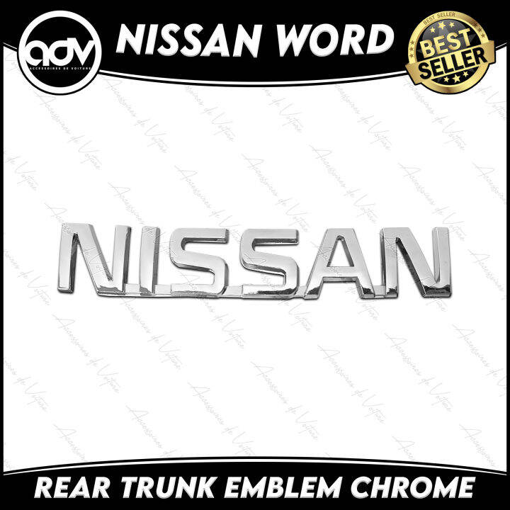 Nissan Word Logo Emblem Badge for Nissan Cars 12 CM in Length (Chrome ...