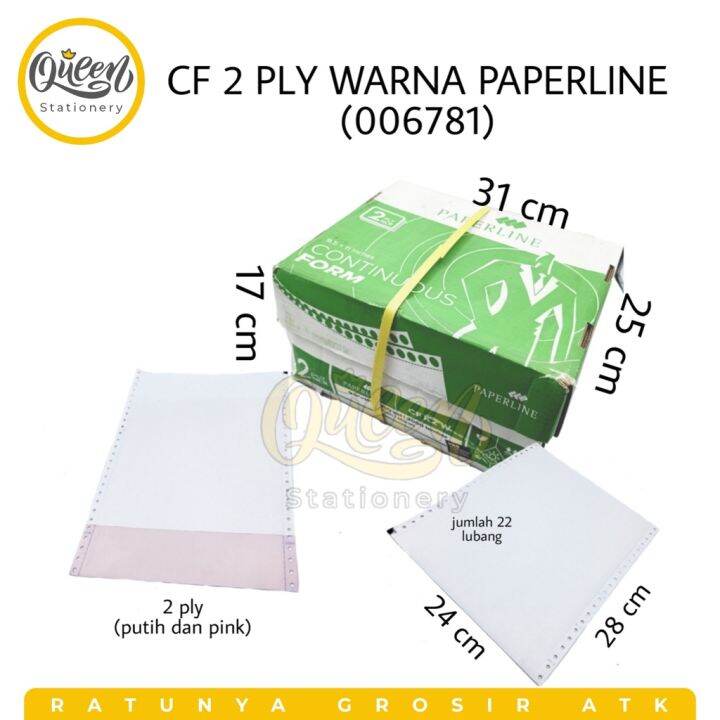 1 BOX CF 2 PLY WARNA PAPERLINE / CONTINUOUS FORM / KERTAS KASIR ...