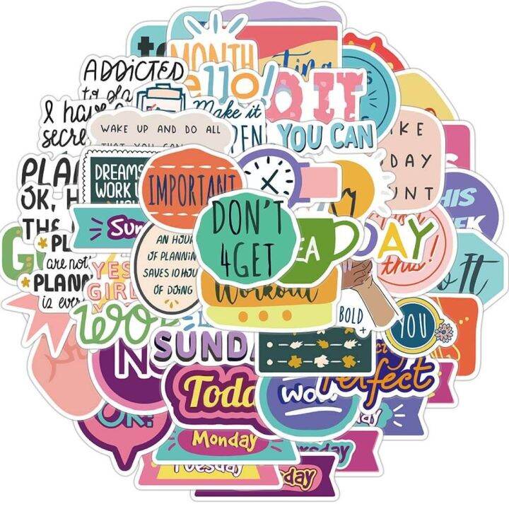 【Ready Stock】 [Large sticker]54pcs Work Plan Study Plan Stickers for ...