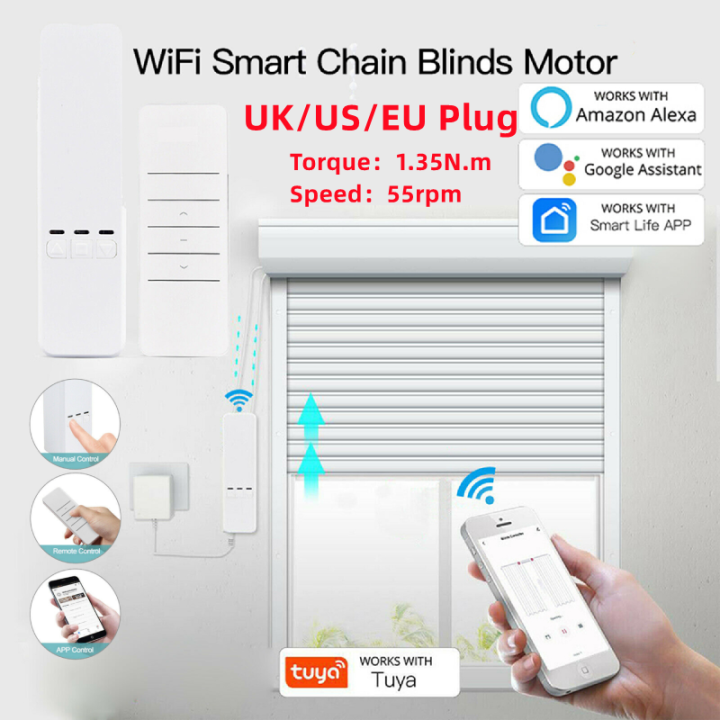 E Life Smart Store WiFi Motorized Chain Roller Blinds Shade Shutter ...