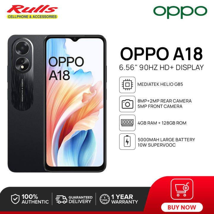 OPPO A18 Smartphone | 4GB+128GB | MediaTek Helio G85 | 6.56" 90Hz HD+ Display | 5000mAh Battery ...