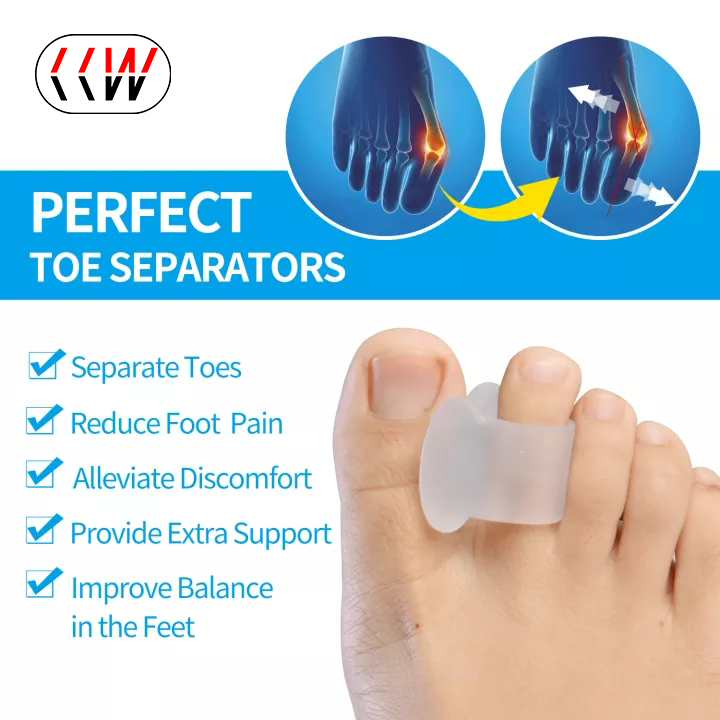 CCW ตาปลาซิลิโคนเจล Bent Toe Separator 1คู่ Hallux Valgus Orthotic Ring ...