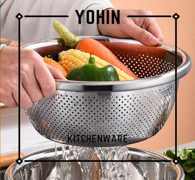 YOHIN Multifunctional Stainless Steel Kneading Bowl Rising Bowl ...
