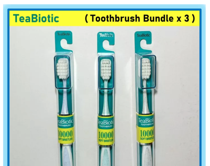 3 x TeaBiotic Toothbrush - BUNDLE SET (Made with 10,000 Pure Soft ...