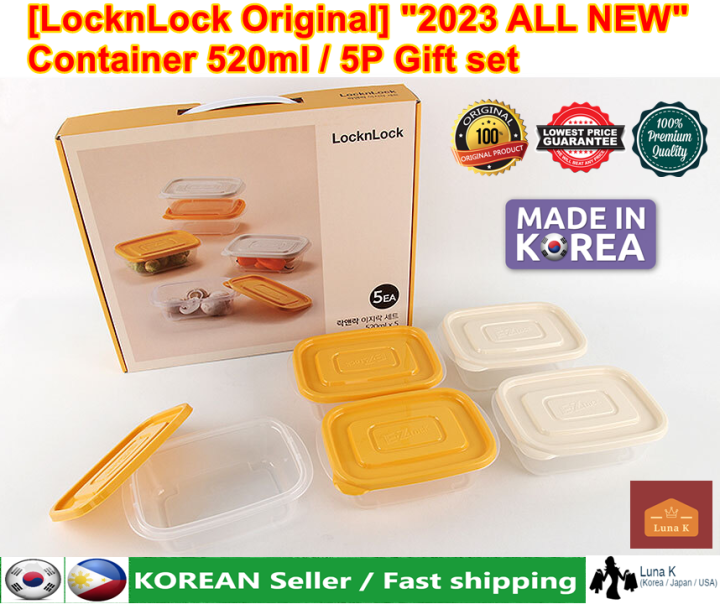 [LocknLock Original] "2023 ALL NEW" EZ Lock Container 520ml 5P Gift set | Lazada PH