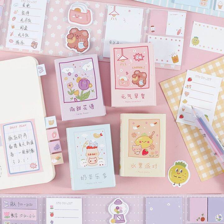 260 Sheets Cartoon Cute Foldable Sticky Notes Portable DIY Sticky Tabs ...