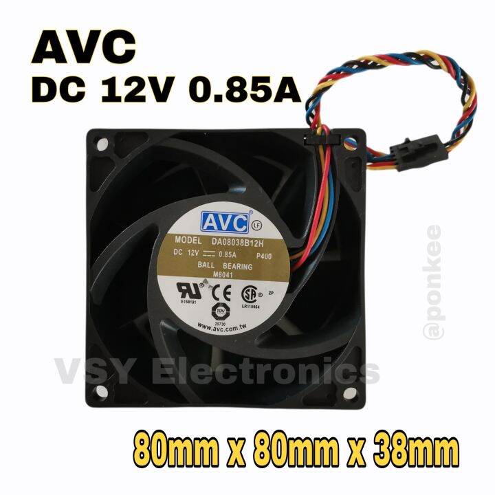 Original AVC High Speed Blower Fan DC 12V 0.85a 80mm x 80mm x 38mm ...