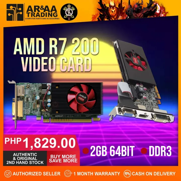 Video Card AMD R7 200 2GB 64bit DDR3 Assorted Brand | Lazada PH