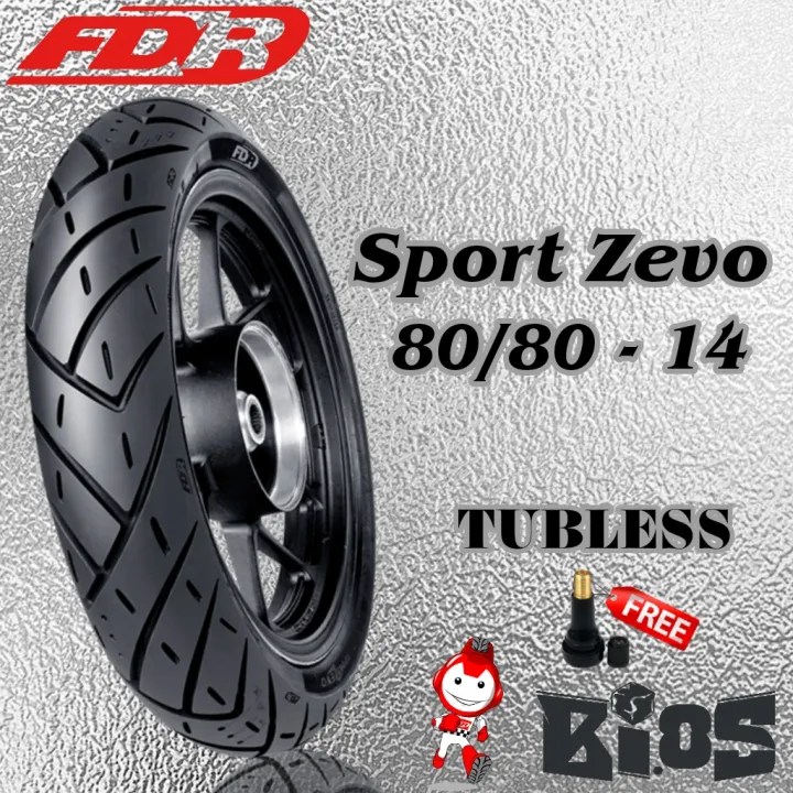 BAN FDR SPORT ZEVO 80/80-14 TUBELESS UNTUK MOTOR MATIC RING 14 BEAT VARIO SCOOPY MIO | Lazada ...