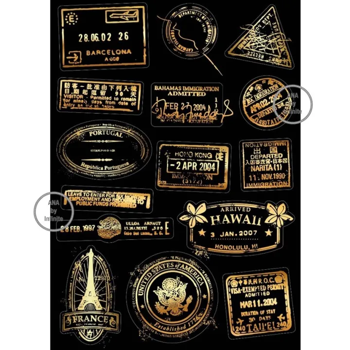 infinite Sticker Set สติ๊กเกอร์ ตกแต่ง สัญลักษณ์ ตราประทับ เมืองต่างๆ ...