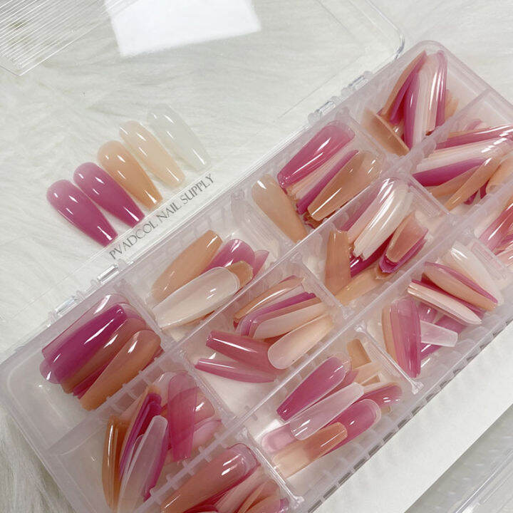 Gel X Nails Extension System Full Cover Sculpted Base Color Stiletto ...