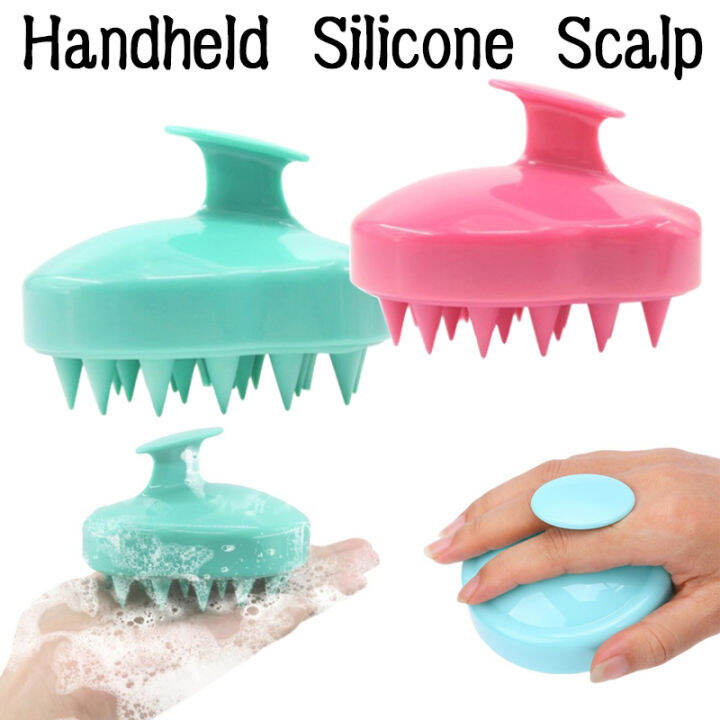 Handheld Silicone Scalp Shampoo Massage Brush Washing Shower Hair Comb ...