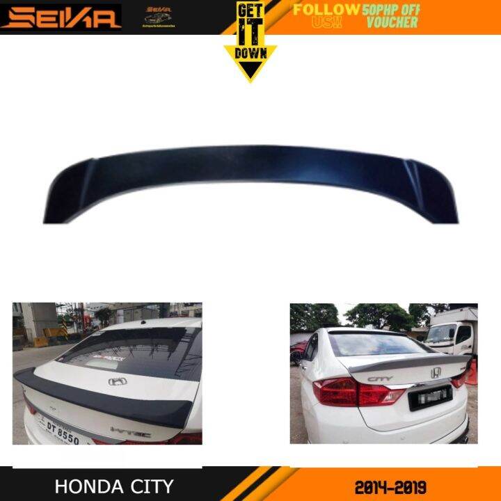 Honda City 2014, 2015, 2016, 2017, 2018, 2019, 2020, 2021 Ducktail Spoiler (Rear wing body Kit ...