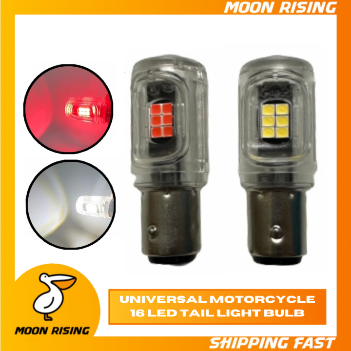 UNIVERSAL MOTORCYCLE TAIL LIGHT BULB LED BULB 16 LED WITH FISH EYE ...