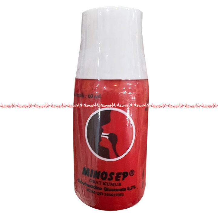 Minosep Obat Kumur 100ml Gluconate Warna Merah Cairan Pencegah Bau ...