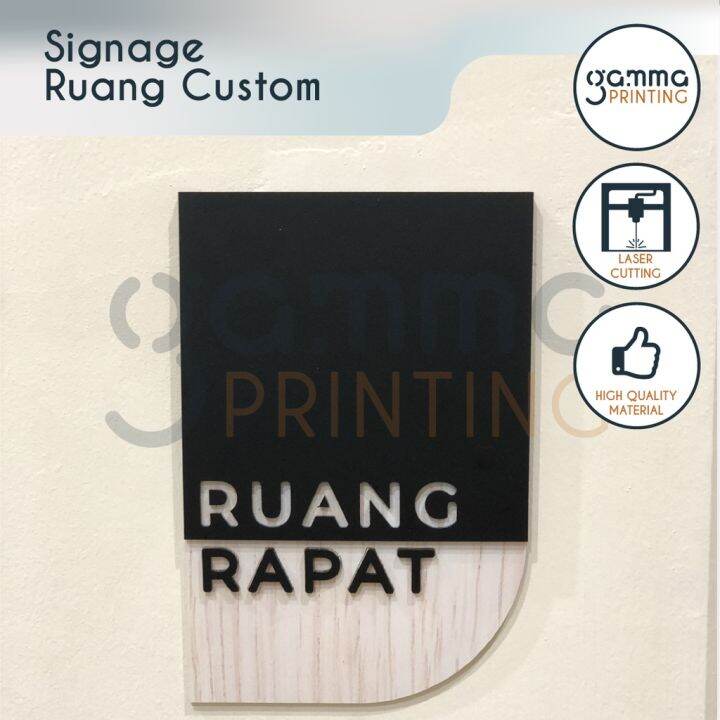 Signage Akrilik Custom Tulisan Ruang UV Print Sign Board Acrylic Gamma ...