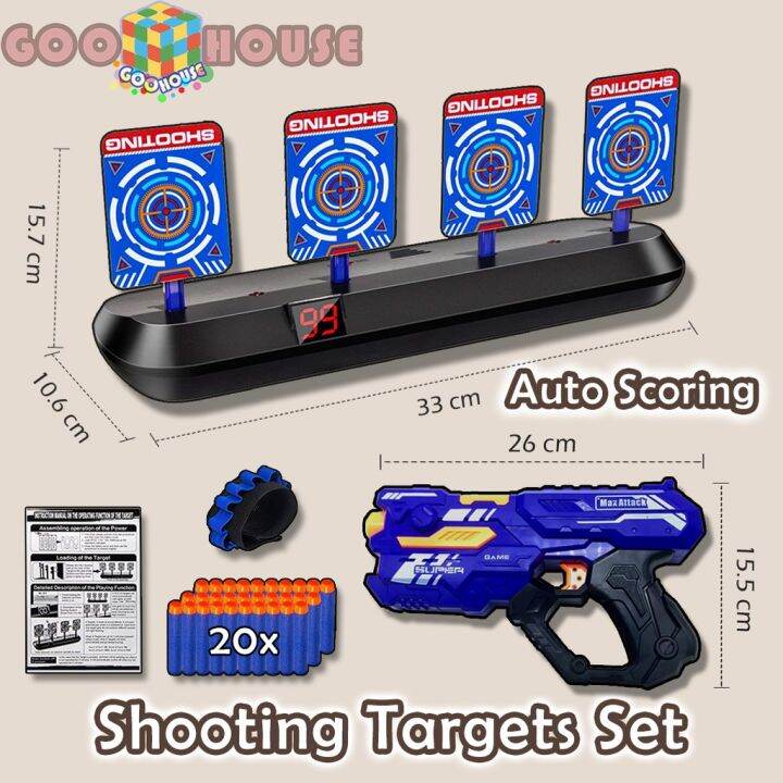 Digital Shooting Targets with Dart Toy Shooting Blaster Auto Reset ...