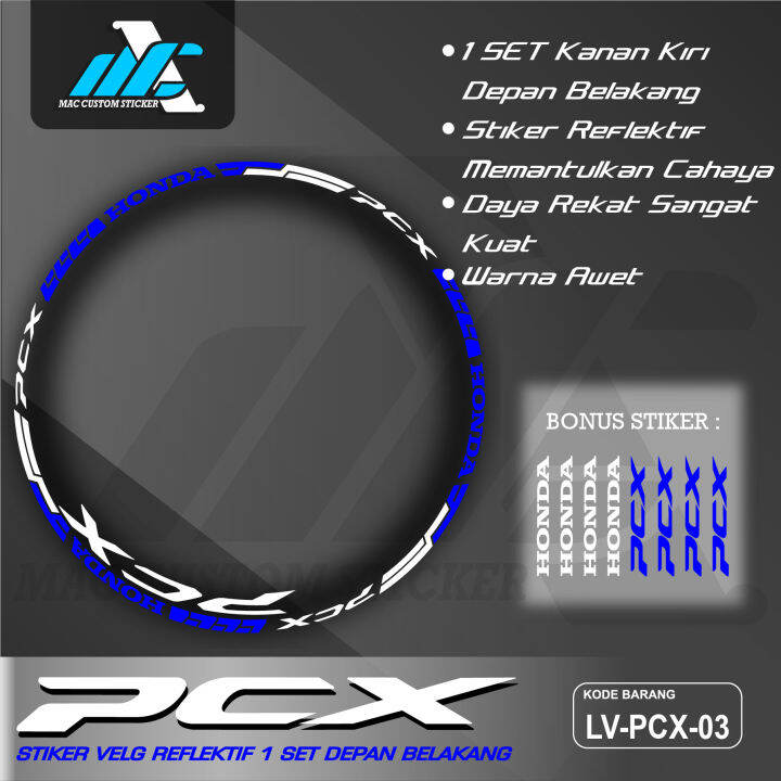 [ MAC ] CUTTING STIKER STICKER LIS LIST VELG PCX - AKSESORIS MOTOR ...
