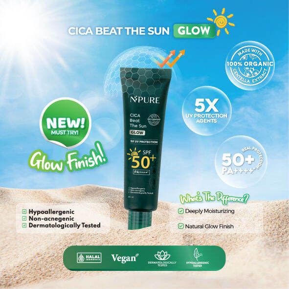 NPURE Sunscreen Cica Beat The Sun / Sunscreen Hypoallergenic / SPF 50 ...