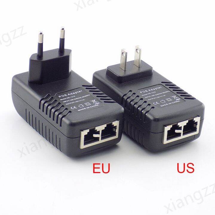 12V 1A POE Injector Wall Plug POE Switch Power Supply Adapter Wireless ...