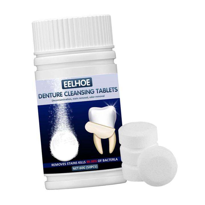 Baoblaze False Tooth Cleaning Tablet Portable Cleansing Tablet 50 ...