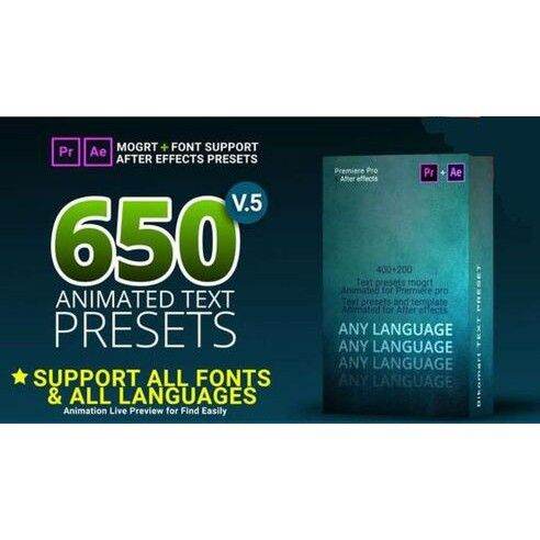 【Ready Stock】 650 Text Presets for Premiere Pro After effects vol.5 ...