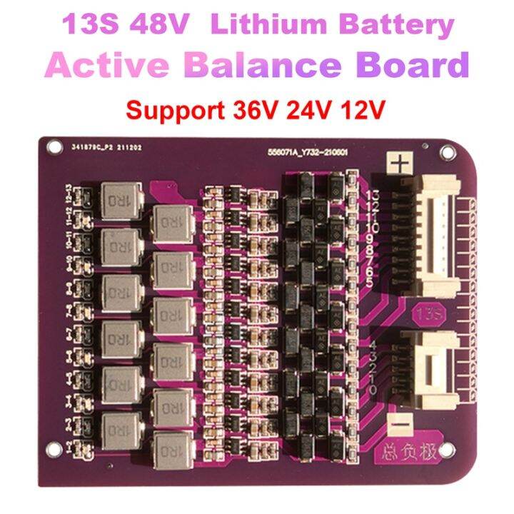 13S 48V LiFePO4 Ternary Lithium Battery Active Balance Board Support 36V 24V 12V Lithium Battery ...
