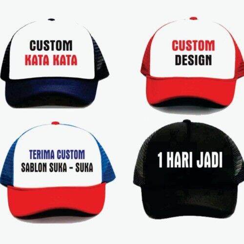 CUSTOM SABLON TOPI JARING SEHARI JADI | Lazada Indonesia