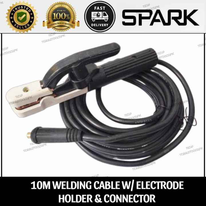 SPARK 10 meters Welding Cable with Electrode Holder and Connector ...