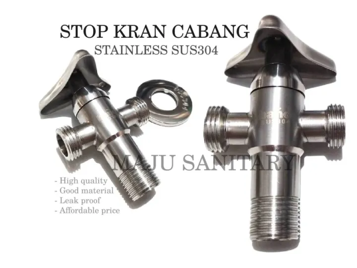 Stop kran cabang stainless SUS304 BANO stop kran T cabang stainless ...