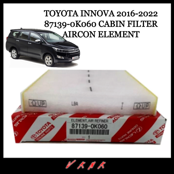 87139-0K060 Cabin Filter Aircon Element for TOYOTA INNOVA 2016-2022 ...