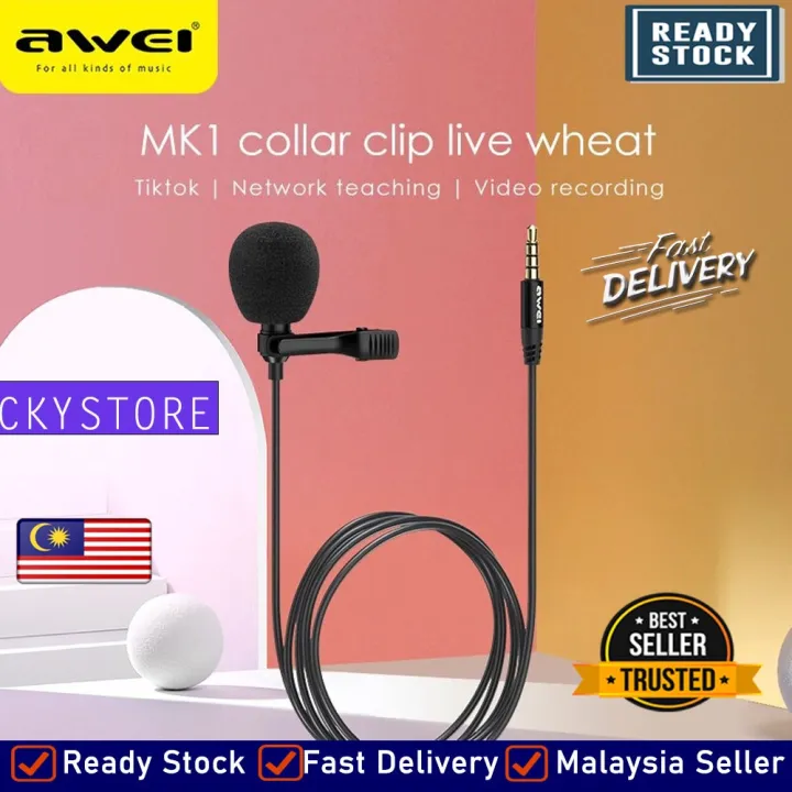 Awei Clipper Microphone 3.5mm MK1 Tiktok iOS Android Mobile Network ...