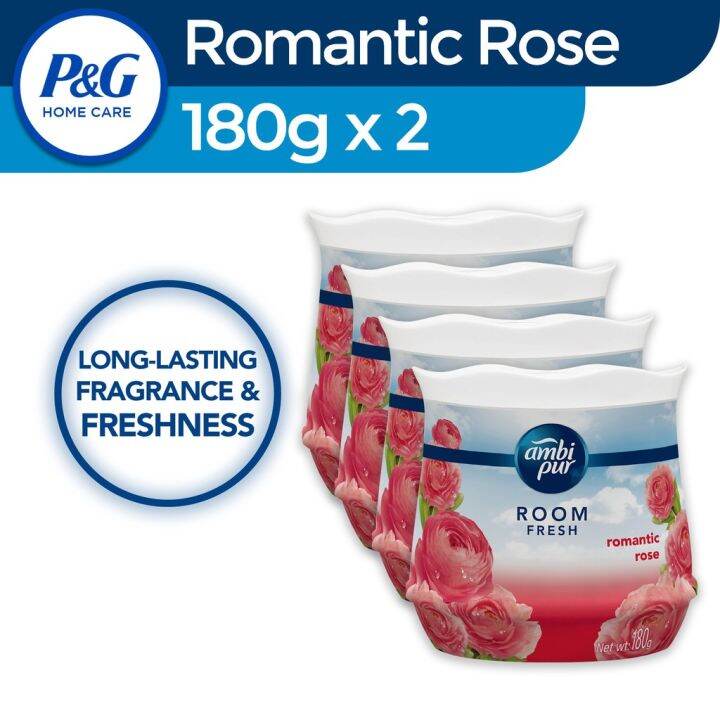 [BUNDLE] Ambi Pur Gel Fresh Romantic Rose 180g x 2 (Air Freshener) | Lazada PH