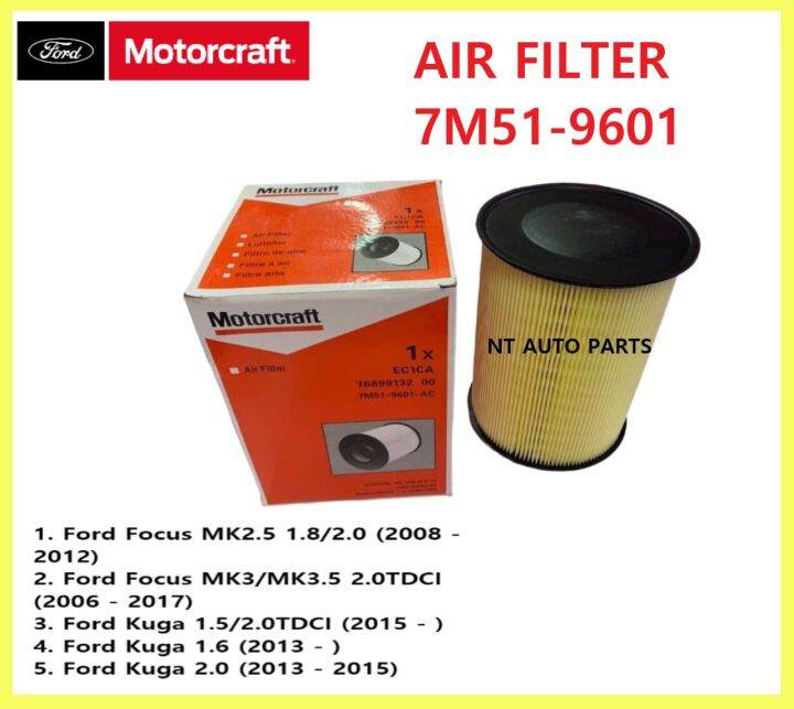 FORD ENGINE Air Filter FOCUS MK2, MK3, KUGA (7M51-9601-AC) | Lazada