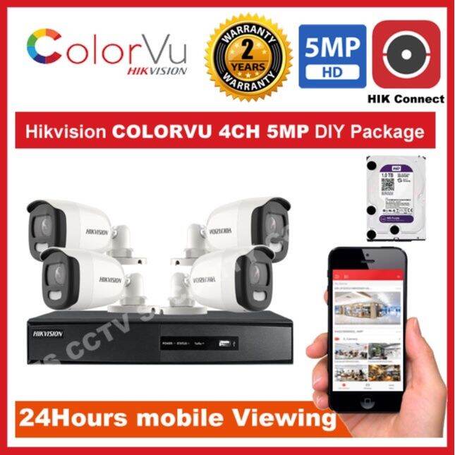 COD Hikvision COLORVU 4CH 5MP CCTV Package DIY Kit with Mobile viewing ... COD Hikvision COLORVU 4CH 5MP CCTV Package DIY Kit with Mobile viewing ...