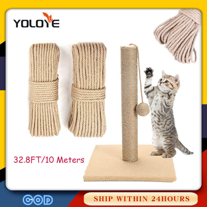 32.8FT/10m Natural Sisal Rope DIY Scratching Post Rope Binding Rope for ...